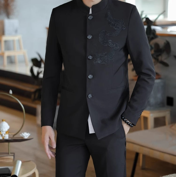 Modern Chinese Slim-fit Mandarin Dragon Tang Jacket Suit – Oriental Me
