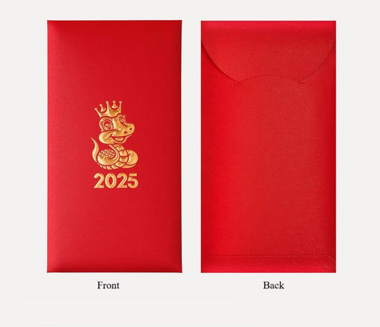 Personalized Embossed Year of Snake 2025 Red Envelopes – Oriental Me