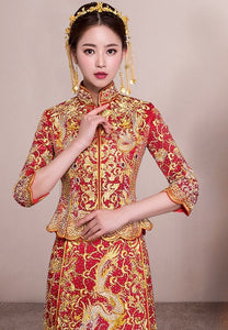Chinese Dragon Phoenix Wedding Qun Kwa Dress| Gem – Oriental Me