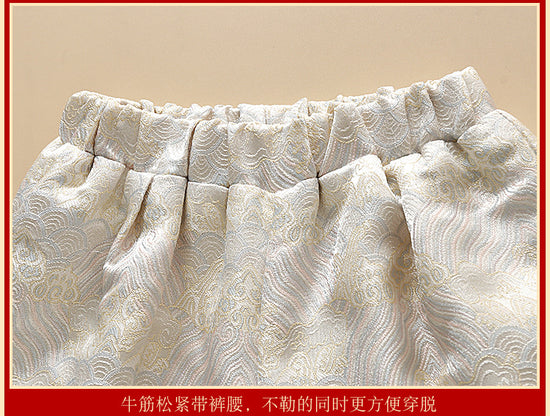 Traditional Chinese Red Short Sleeves Baby Tang Jacket Set – Oriental Me