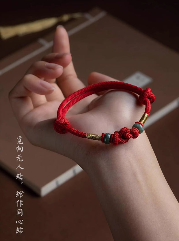 Red String Jade Luck Fortune Love Knot Braided Bracelet – Oriental Me