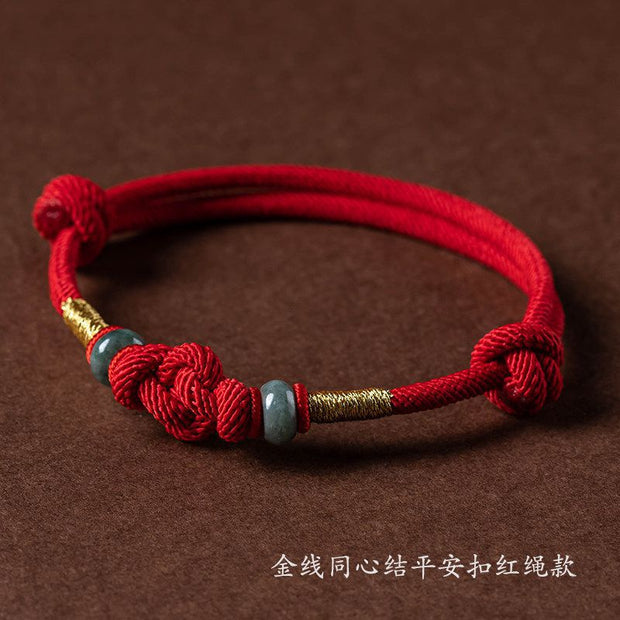 Red String Jade Luck Fortune Love Knot Braided Bracelet – Oriental Me