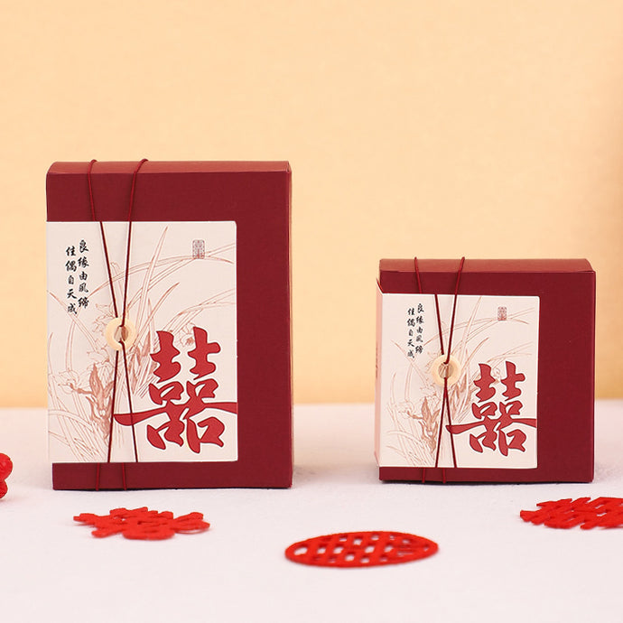 Red Chinese Double Happiness Favor Boxes with Couplet (20pcs) – Oriental Me