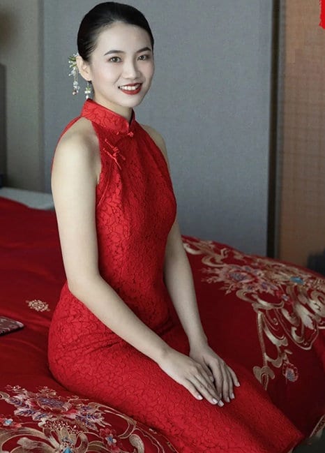 Red Halter Lace Cheongsam Qipao Dress – Oriental Me